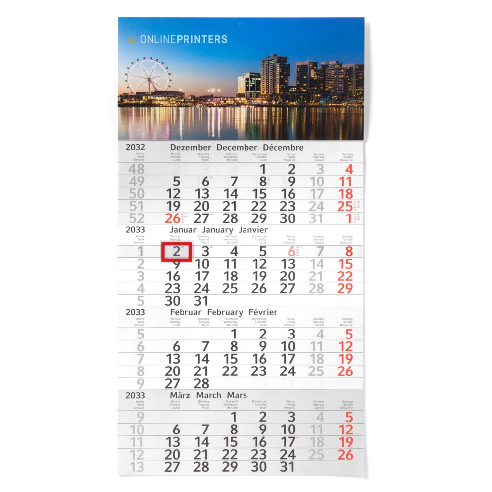 4 Monatskalender drucken » Selbst gestalten für Werbezwecke