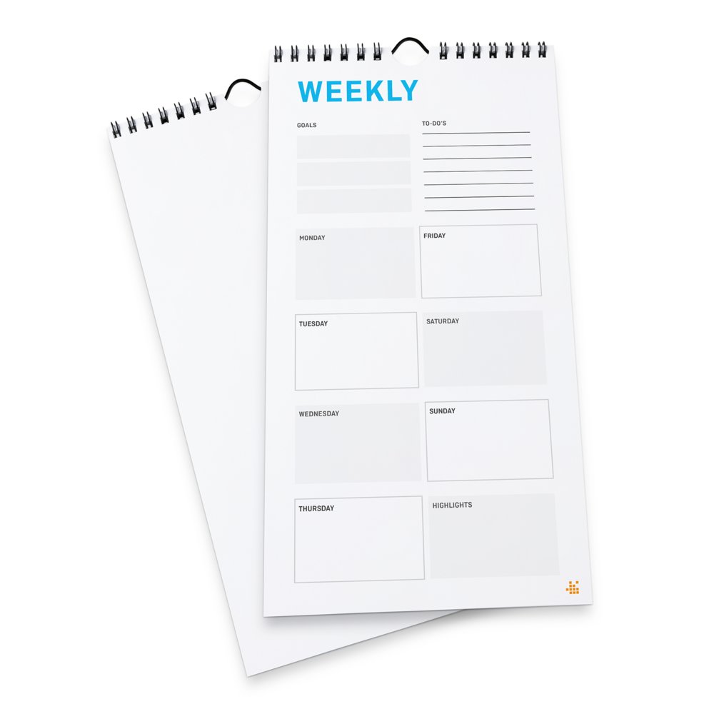 Wochenkalender mit Spiralbindung, 21 x 42 cm, Hochformat, 4/0-farbig ...