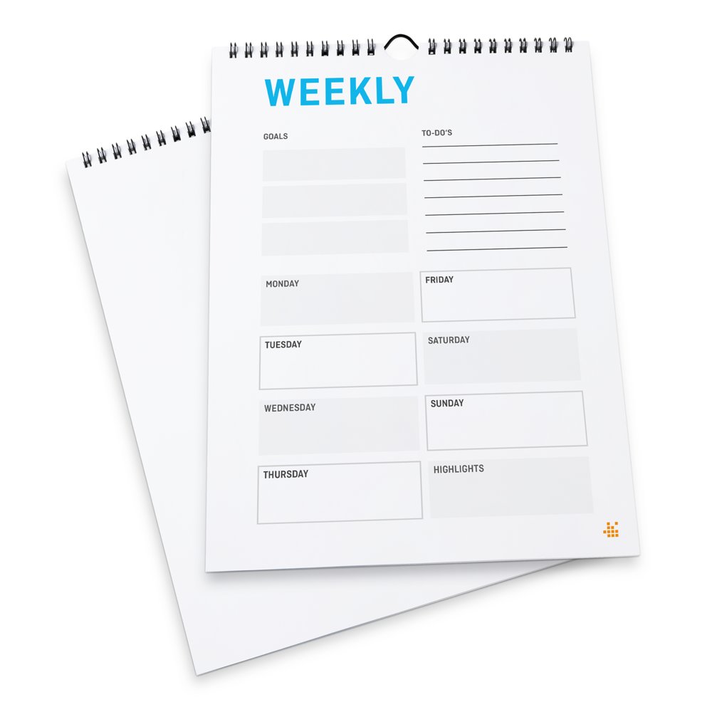 Wochenkalender mit Spiralbindung, DIN A4, Hochformat, 4/0-farbig, DIN ...