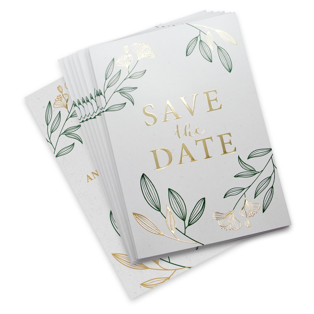 Hochzeitskarten mit partieller Heißfolienprägung, DIN lang Hochformat ...