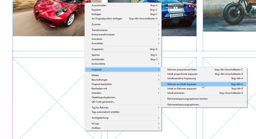 In InDesign Bilder einfügen und nützliche Rahmen erstellen
