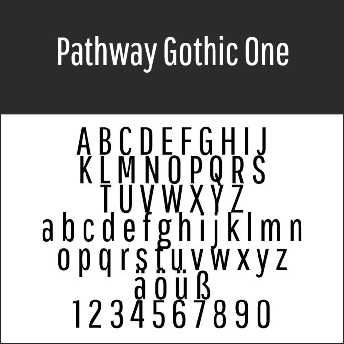 Schriftart Gothic zum kostenlosen Download