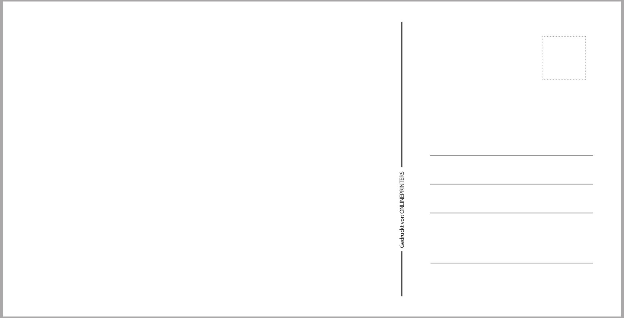 Postkarten Formate & genaue Größen » Perfekte Rückseiten Vorlagen