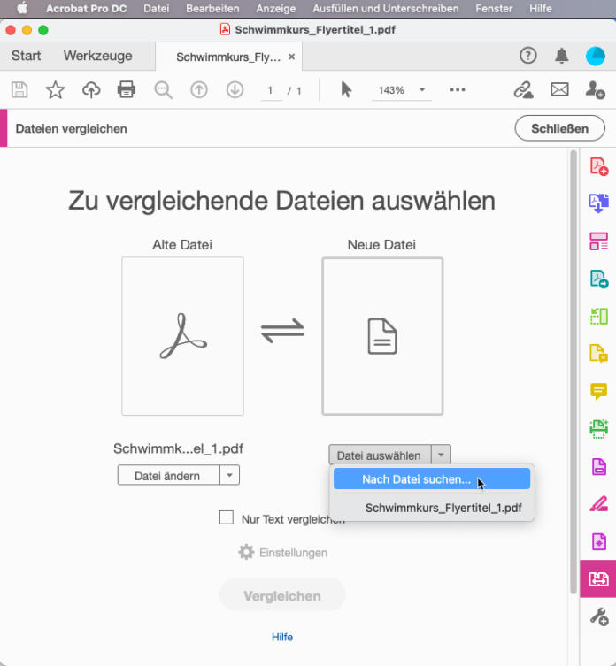PDF vergleichen: zwei Dokumente nach Unterschieden durchsuchen