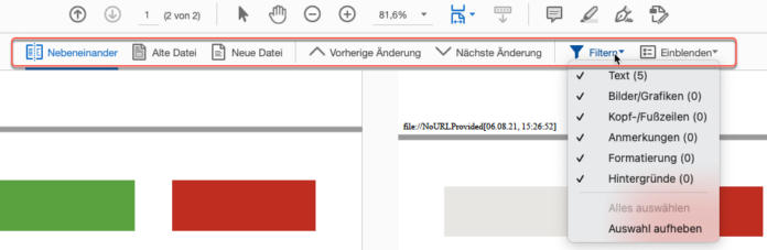 PDF vergleichen: zwei Dokumente nach Unterschieden durchsuchen