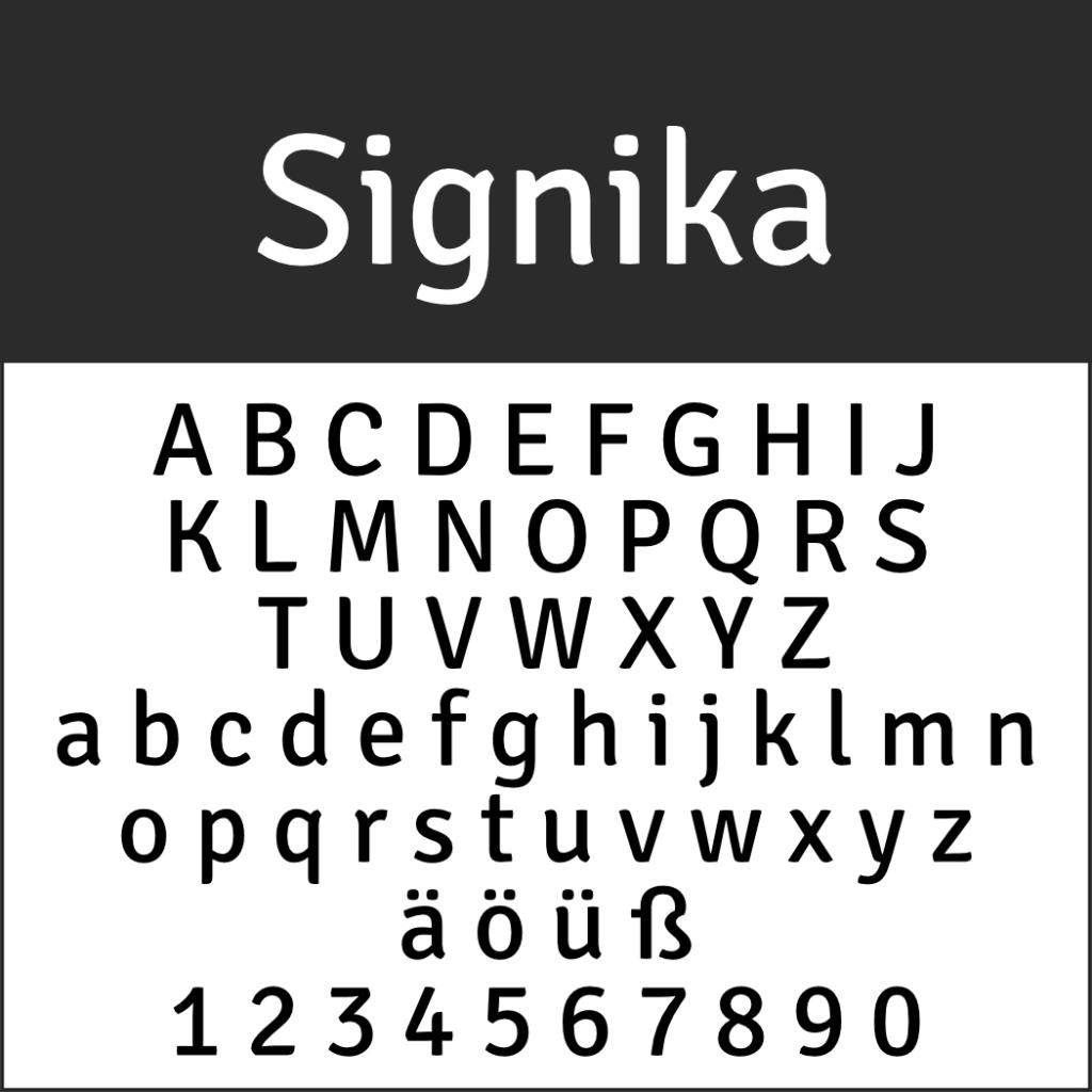 Kleine Schriftart - optimal zu lesen