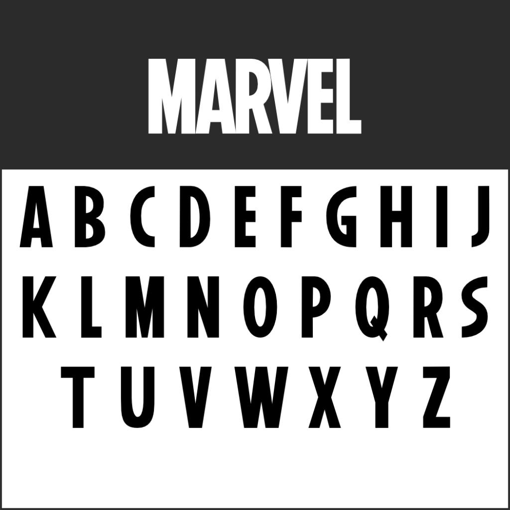 Marvel-Schrift für heldenhafte Momente
