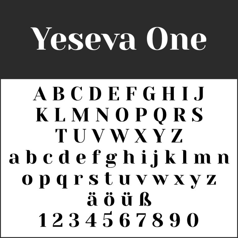 Schriftarten für Überschriften in verschiedenen Stilen