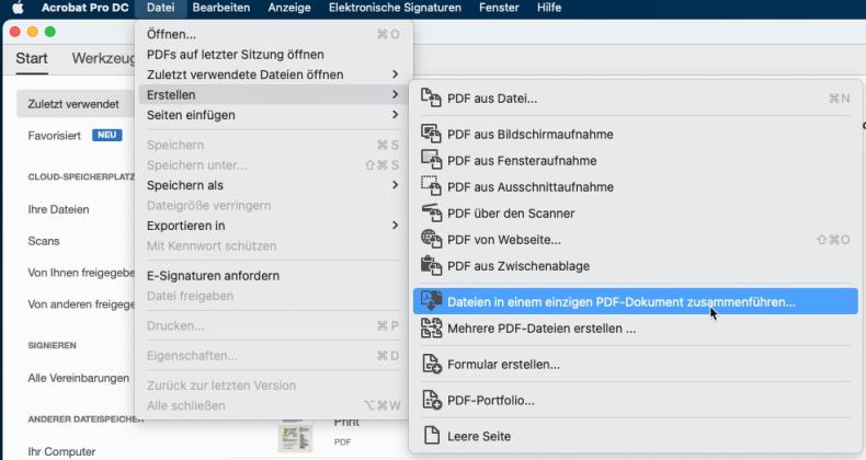 Mehrere PDFs auf dem Macintosh drucken