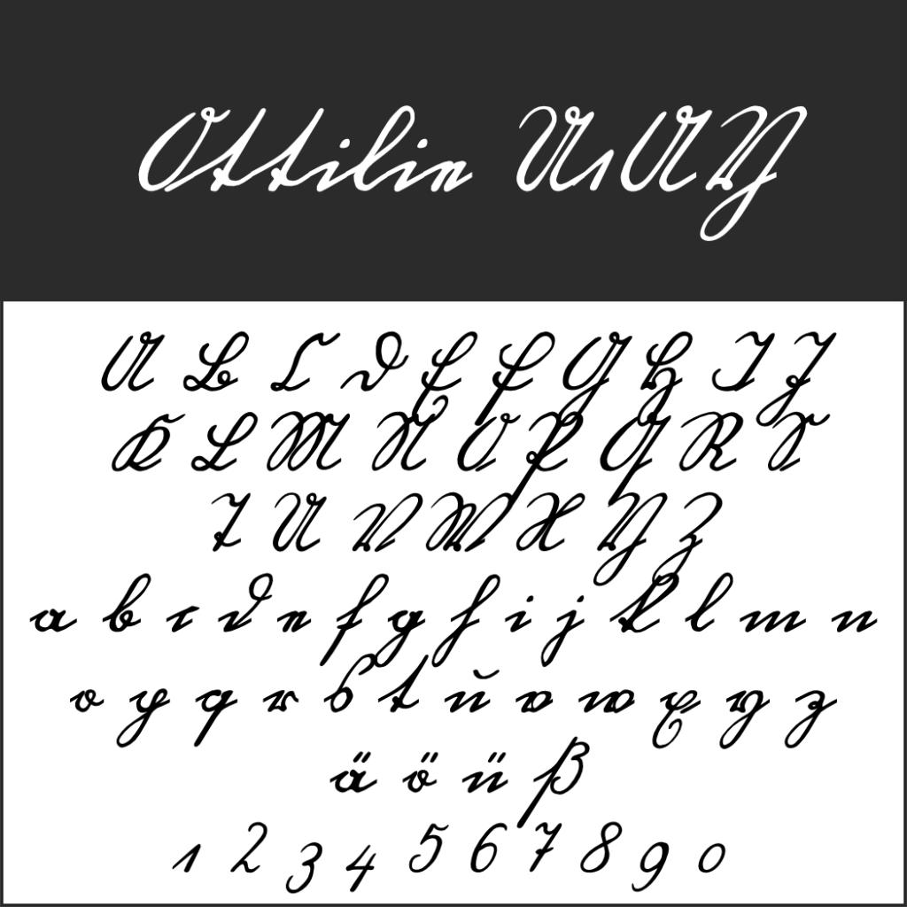 Kursive Schrift in verschiedenen Stilen - kostenlose Fonts