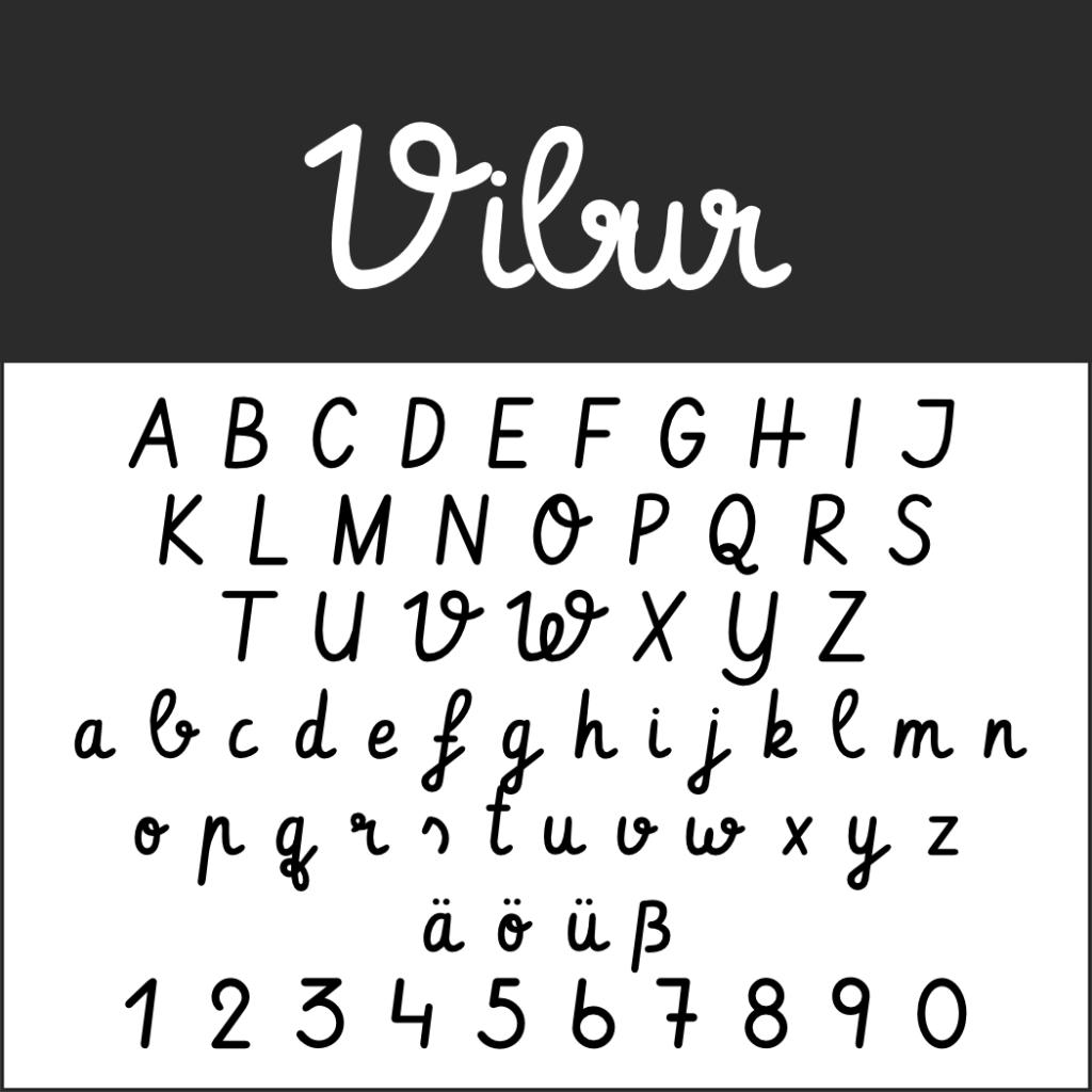 Kursive Schrift in verschiedenen Stilen - kostenlose Fonts