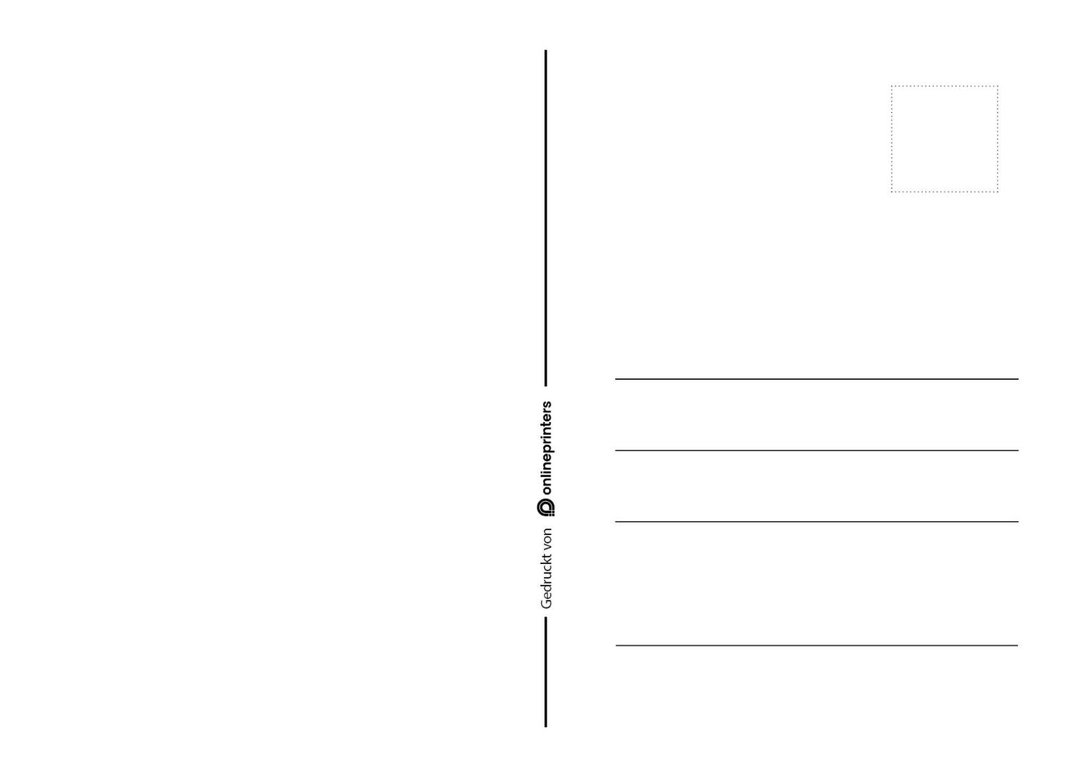 Postkarten-Vorlagen für die Rückseite, Formate und Größen